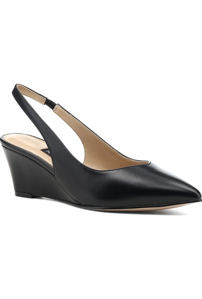 Nine West Fanom 1pr Siyah Kadın Dolgu Topuk Ayakkabı