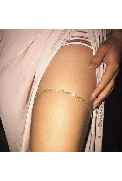 Huban Ikili Şerit Taşlı Trend Seksi Bacak Zinciri - Bacak Aksesuarı - Vücut Zinciri - Gold Huban Ikili Şerit Taşlı Trend Seksi Bacak Zinciri - Bacak Aksesuarı - Vücut Zinciri - Gold