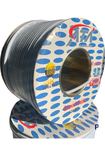 Ata Elektronik RG6U6 Rg6-U6 48 Telli Sağlam Dış PVC Çanak Anten Kablosu 100 mt Ata Elektronik RG6U6 Rg6-U6 48 Telli Sağlam Dış PVC Çanak Anten Kablosu 100 mt