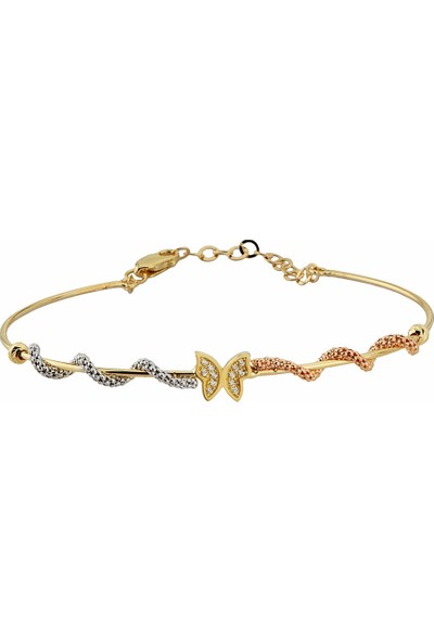Goldium altın Kelebek Bilezik