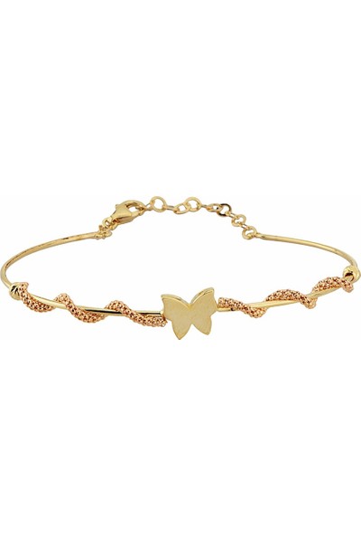Goldium altın Kelebek Bilezik