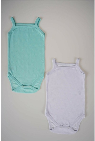 Miniko Kids Yeni Sezon Ip Askılı Jakarlı Klimalı 2li Çıtçıtlı Badi Zıbın