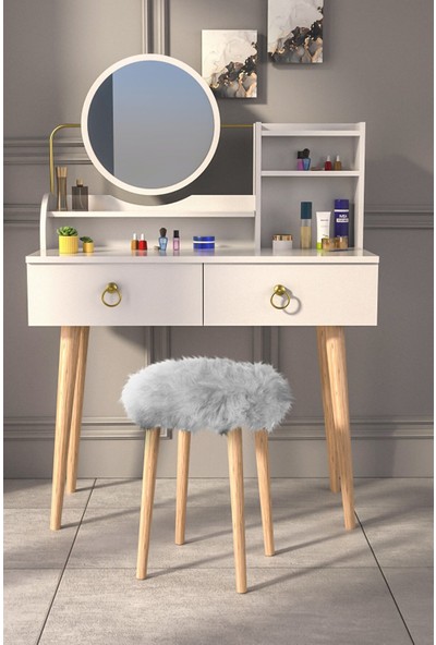 Deco A Life Royal Makyaj Masası ve Puf ( Ayna ve Puf Dahil ) Deco A Life Royal Makyaj Masası ve Puf ( Ayna ve Puf Dahil )