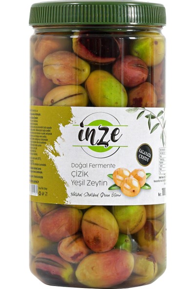 İnze Doğal Fermente Kalamata Çizik Yeşil Zeytin 1 kg İnze Doğal Fermente Kalamata Çizik Yeşil Zeytin 1 kg