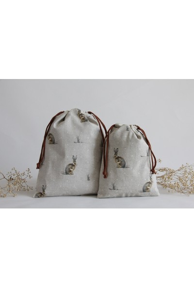 Çilek Kızın Dükkanı 1 Adet Kumaş Düzenleyici Kese Tavşan Desenli