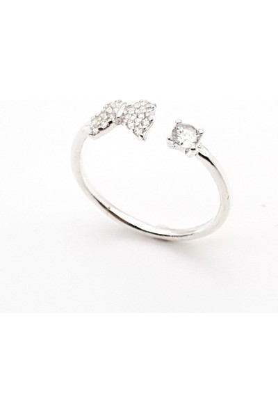 Karra Jewelry 925K Beyaz Taşlı Kelebek Ayarlanabilir Gümüş Yüzük Karra Jewelry 925K Beyaz Taşlı Kelebek Ayarlanabilir Gümüş Yüzük
