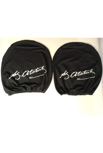 Arcars Oto Koltuk Başlık Kılıfı 2'li Takım (Atatürk Imzası)