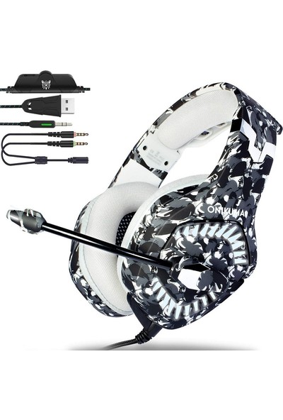 Onıkuma K1-Pro Ps4 Surround Ses LED Işıklı Oyun Kulaklığı (Yurt Dışından)