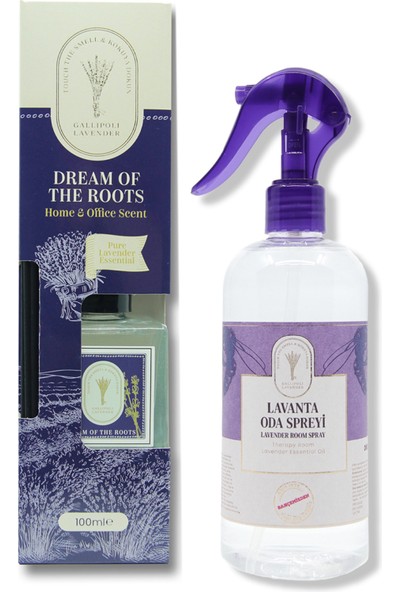 Gallipoli Lavender Lavanta Yağlı Oda Kokusu 400 ml + Bambu Çubuklu Oda Ortam Kokusu 100 ml