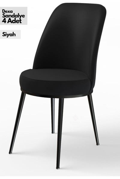 Canisa Concept Canisa Dexa Serisi Yemek ve Mutfak Sandalyesi , 4 Adet , Ayaklar Siyah