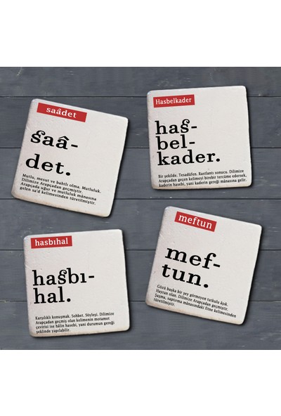 4 Adet Doğal Taş Bardak Altlığı 4 Adet Doğal Taş Bardak Altlığı