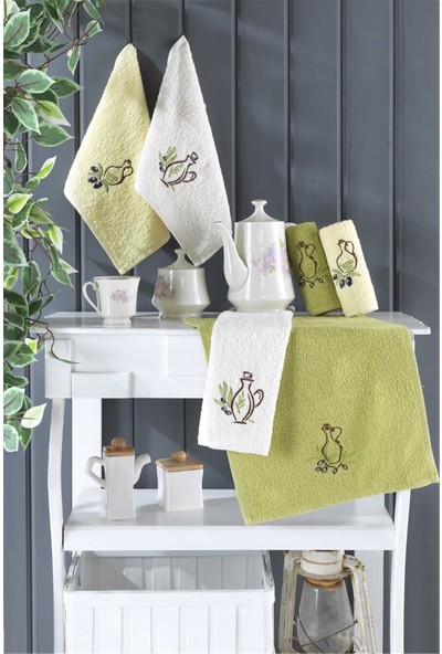 Viaden 30 x 50 cm. 6 Adet Mutfak Havlusu - Olive