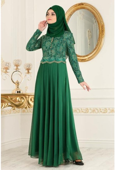 Neva Style Tesettürlü Abiye Elbise - Dantel Detaylı Yeşil Tesettür Abiye Elbise 7960Y Neva Style Tesettürlü Abiye Elbise - Dantel Detaylı Yeşil Tesettür Abiye Elbise 7960Y