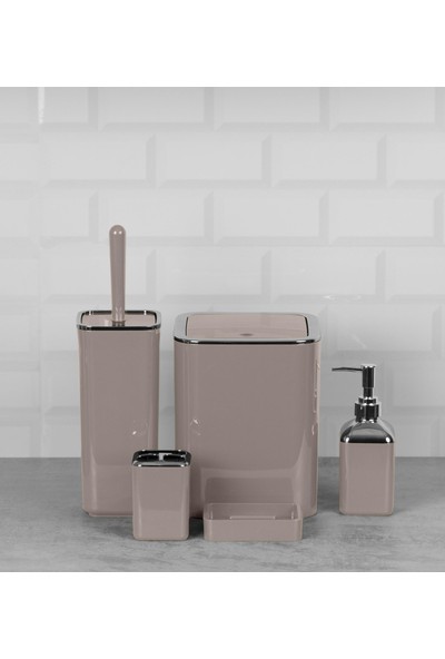 Okyanus Home Vizon Kare Kromlu 5'li Banyo Seti