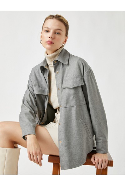 Koton Kadın Çıtçıtlı Cepli Ceket