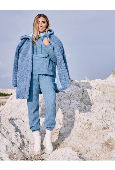 Koton Kapüşonlu Pelüş Kaban