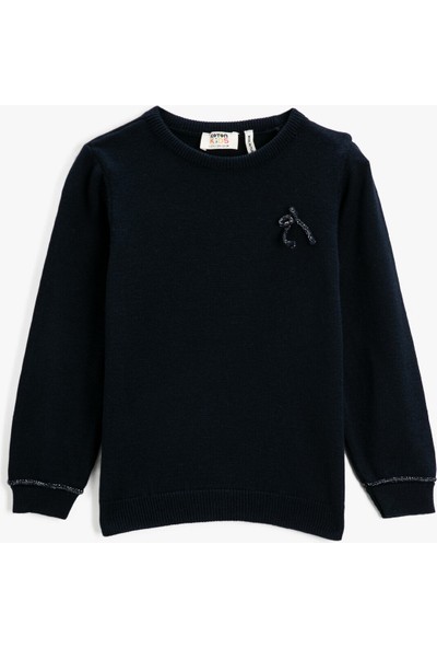 Koton Fiyonklu Triko Kazak Uzun Kollu Bisiklet Yaka