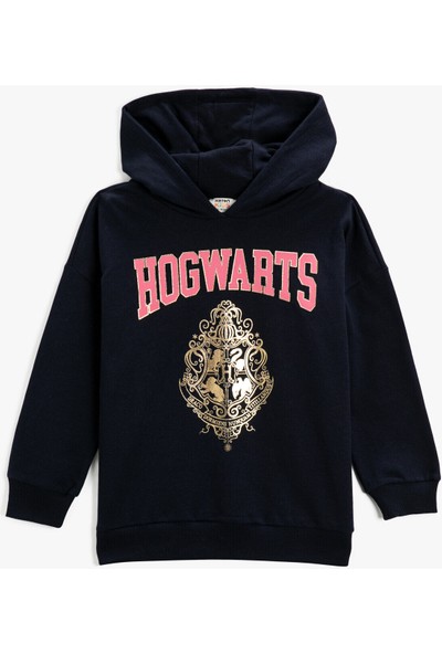 Koton Harry Potter Hogwarts Lisanslı Baskılı Kapşonlu Sweatshirt Pamuklu