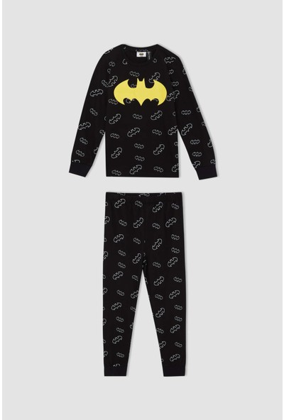 DeFacto Erkek Çocuk Batman Lisanslı Regular Fit Bisiklet Yaka Pamuklu Pijama Takım V8859A621CW DeFacto Erkek Çocuk Batman Lisanslı Regular Fit Bisiklet Yaka Pamuklu Pijama Takım V8859A621CW
