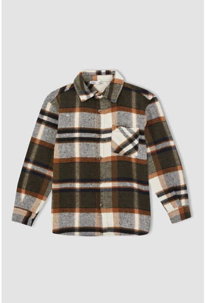 DeFacto Erkek Çocuk Regular Fit Kareli Uzun Kollu Flanel Oduncu Gömlek W5266A621WN DeFacto Erkek Çocuk Regular Fit Kareli Uzun Kollu Flanel Oduncu Gömlek W5266A621WN