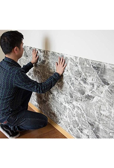 Renkli Duvarlar Alaca Gri Tuğla Arkası Yapışkanlı Esnek NW13 3D Duvar Paneli