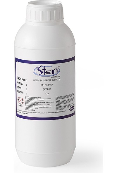 Steın Ispirto 98' Şeffaf - Kokusuz 1 Lt. Steın Ispirto 98' Şeffaf - Kokusuz 1 Lt.