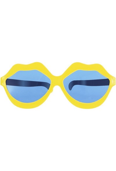 Sinerji Shop Sarı Renk Mega Boy Jumbo Dudak Şekilli Parti Gözlüğü