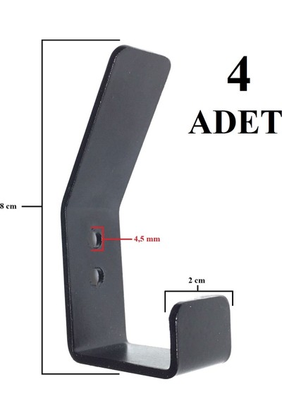 Santafix Süper Dayanıklı Metal Duvar ve Kapı Askı ( 4 Adet )