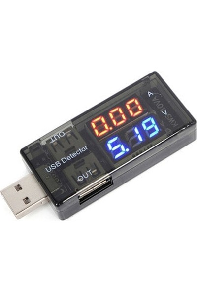 Temiz Pazar USB Voltmetre, USB Ampermetre, USB Akım Ölçer - Çift USB Çıkışlı Temiz Pazar USB Voltmetre, USB Ampermetre, USB Akım Ölçer - Çift USB Çıkışlı