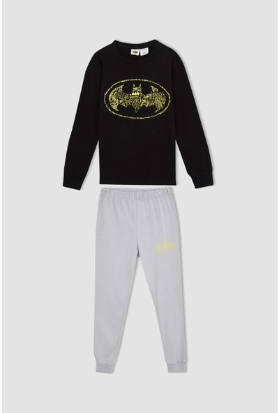 DeFacto Erkek Çocuk Batman Lisanslı Pamuklu Uzun Kollu Pijama Takım W2833A621WN