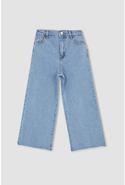 DeFacto Kız Çocuk Palazzo Geniş Paça Jean Pantolon W8393A621WN