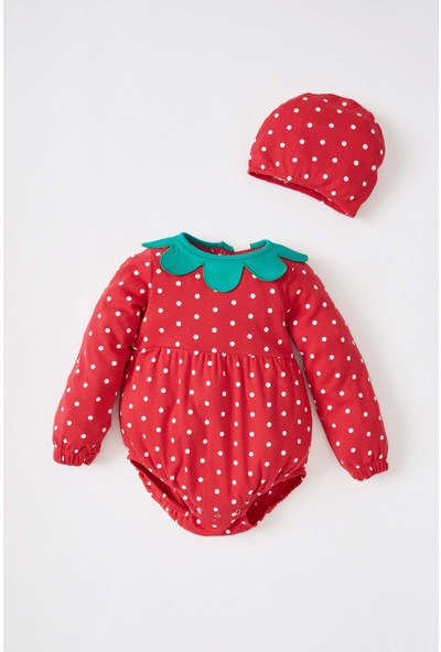 DeFacto Kız Bebek Çilek Desenli Yeni Doğan 2'li Takım W2703A221WN
