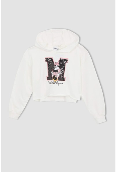 DeFacto Kız Çocuk Disney Mickey & Minnie Lisanslı Regular Fit Kapüşonlu Crop Sweatshirt W2433A621WN DeFacto Kız Çocuk Disney Mickey & Minnie Lisanslı Regular Fit Kapüşonlu Crop Sweatshirt W2433A621WN