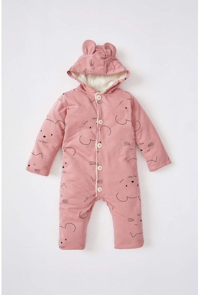 DeFacto Kız Bebek Uzun Kollu Yeni Doğan Pamuklu İçi Peluş Uyku Tulum W9212A221WN DeFacto Kız Bebek Uzun Kollu Yeni Doğan Pamuklu İçi Peluş Uyku Tulum W9212A221WN