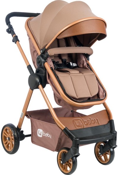 4 Baby Cool Gold Travel Sistem Bebek Arabası AB480Y Babydoor 4 Baby Cool Gold Travel Sistem Bebek Arabası AB480Y Babydoor