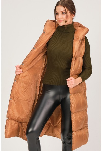Dewberry Z6734 Dewberry Xexese Kadın Yelek-Camel Dewberry Z6734 Dewberry Xexese Kadın Yelek-Camel