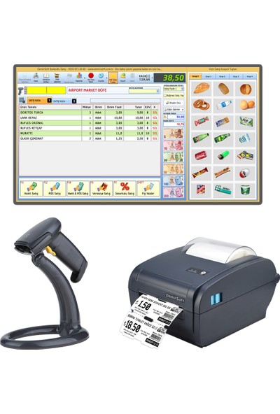 DemirSoft Barkod Etiket Yazıcı Barkod Okuyuculu Satış Sistemi