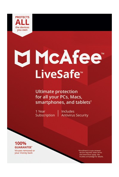 Mcafee Livesafe 1 Cihaz 3 Yıl Aktivasyon Kodu / Key