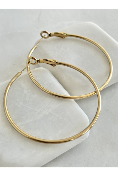 Seda Bijuteri Çelik 5 cm Halka Küpe