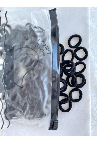 Seda Bijuteri 100 Lü Çantalı Lastik Toka Seti (Siyah)