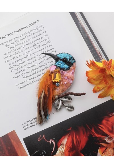 Unica Brooche Kuş Broş Renkli Unica Brooche Kuş Broş Renkli