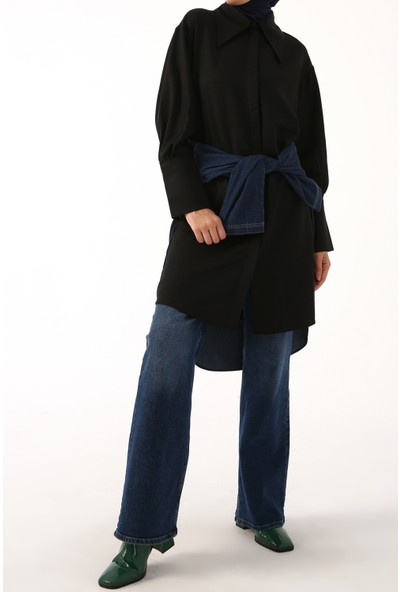 ALLDAY Katlanabilir Manşetli Tam Boy Açılan Gömlek Tunik