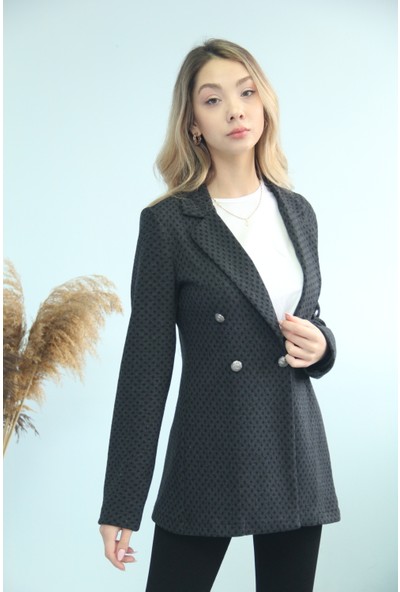 Zeus Kadın Baklava Desen 5 Düğmeli Ceket