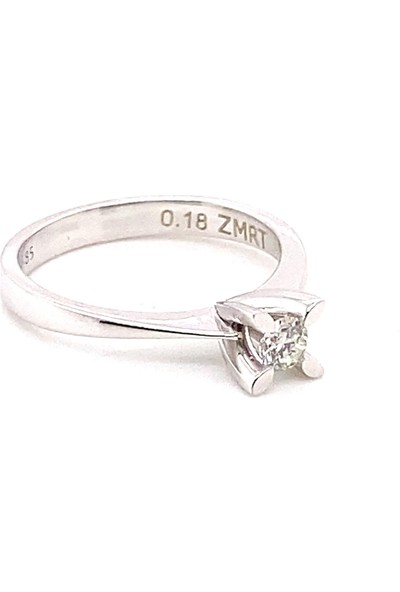 Zümrüt Sarraf 0.18 Karat 14 Ayar Pırlanta Tektaş Bayan Yüzük