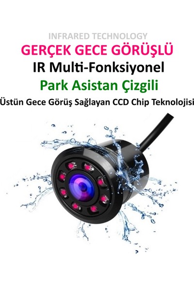 Alfaben Audiomax Geri Görüş Vites Kamerası Ir Ledli Gece Görüşlü Park Çizgili Alfaben Audiomax Geri Görüş Vites Kamerası Ir Ledli Gece Görüşlü Park Çizgili