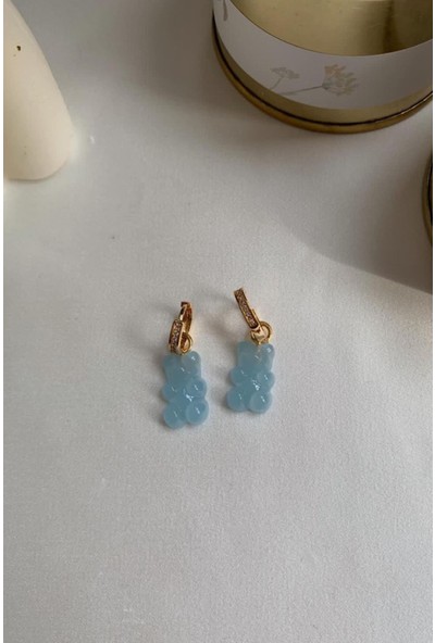 Amore.ist Jelibon Mavi Gold Küpe Amore.ist Jelibon Mavi Gold Küpe