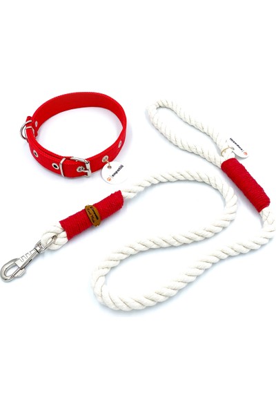 Enpatili Köpek Boyun ve Gezdirme Tasması Seti Orta Büyük Irk Kırmızı Enpatili Köpek Boyun ve Gezdirme Tasması Seti Orta Büyük Irk Kırmızı