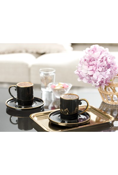 English Home Stripes Porselen 2 Kişilik Kahve Fincan Takımı 85 ml Siyah English Home Stripes Porselen 2 Kişilik Kahve Fincan Takımı 85 ml Siyah