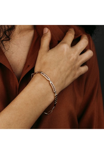 Siena 14 Ayar Baget Taşlı, Hafif Bileklik