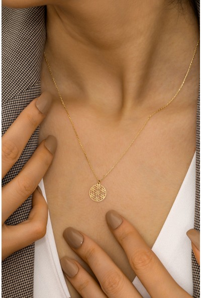 Yavuz Kuyumculuk 14 Ayar Altın Yaşam Çiçeği Kolye